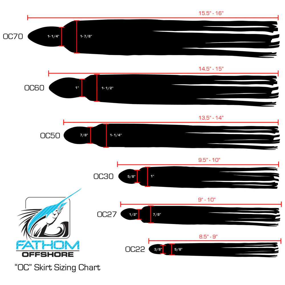 FATHOM OFFSHORE OC Trolling Lure Skirt – Crook and Crook Fishing ...