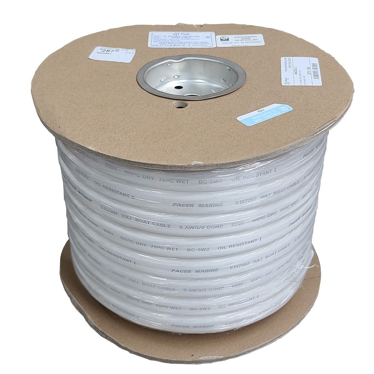 PACER MARINE Boat Cable 6 AWG/2 COND 600v BC-5W2 100ft Spool – Crook ...